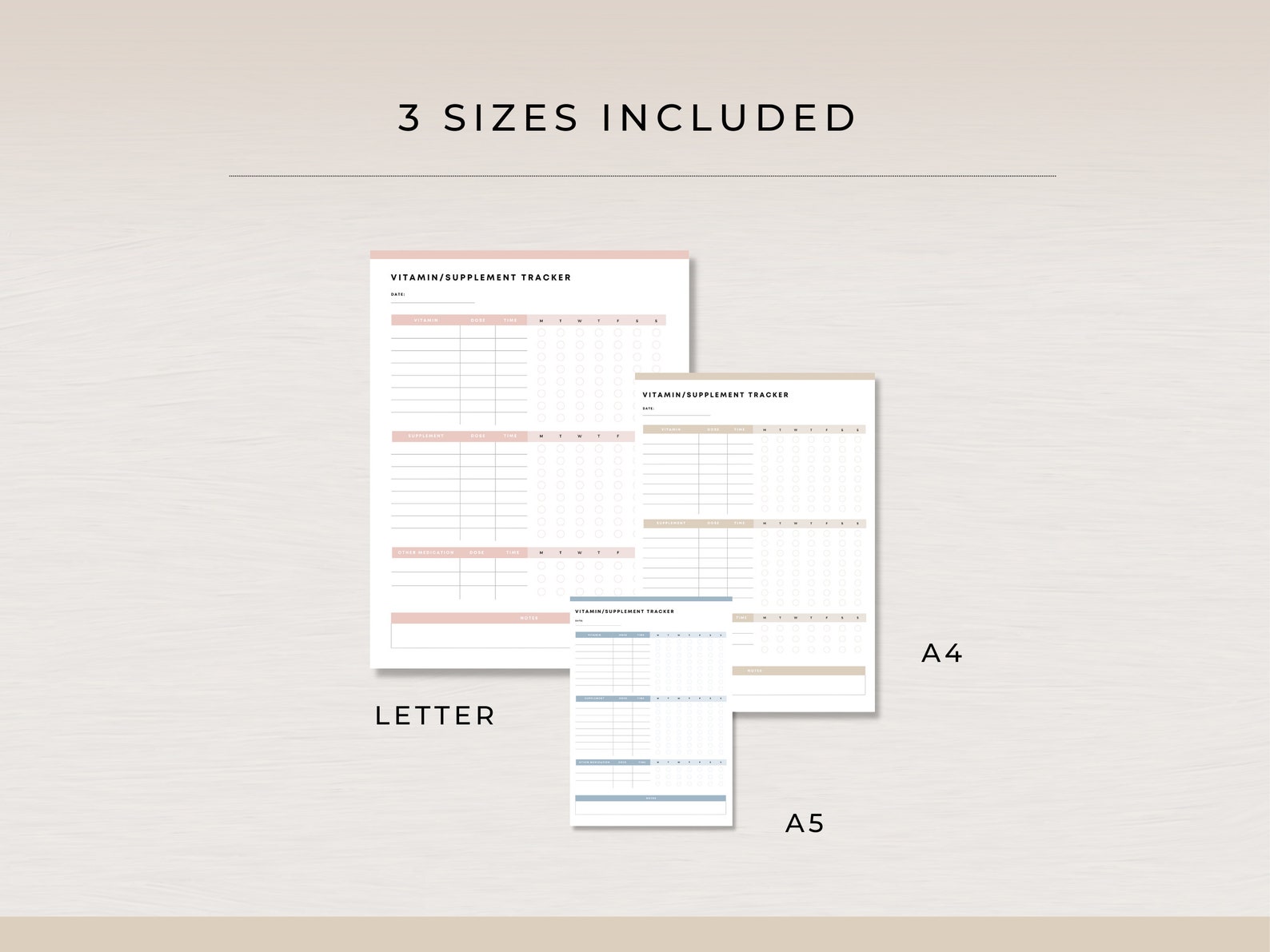 Supplement and Vitamin Tracker Printable, Supplement List, Daily ...