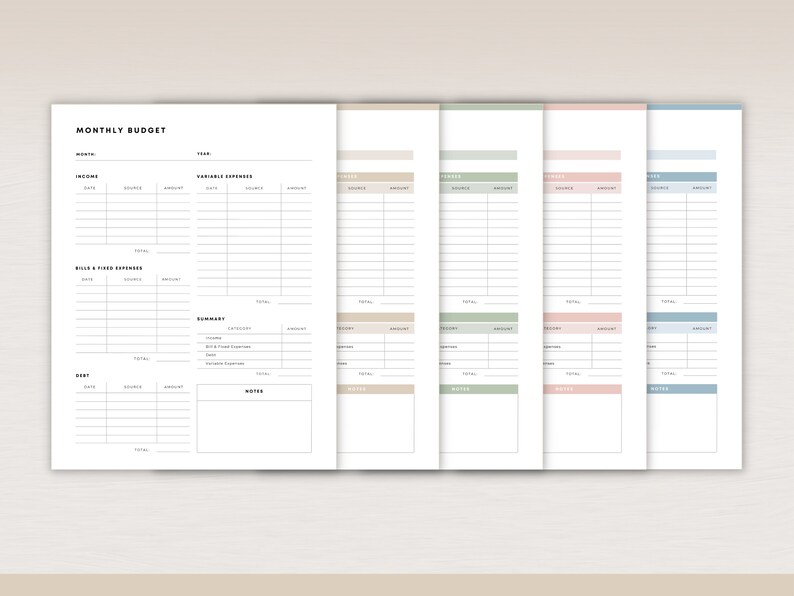 Monthly Budget Printable, Monthly Financial Planner, Budget Planner ...