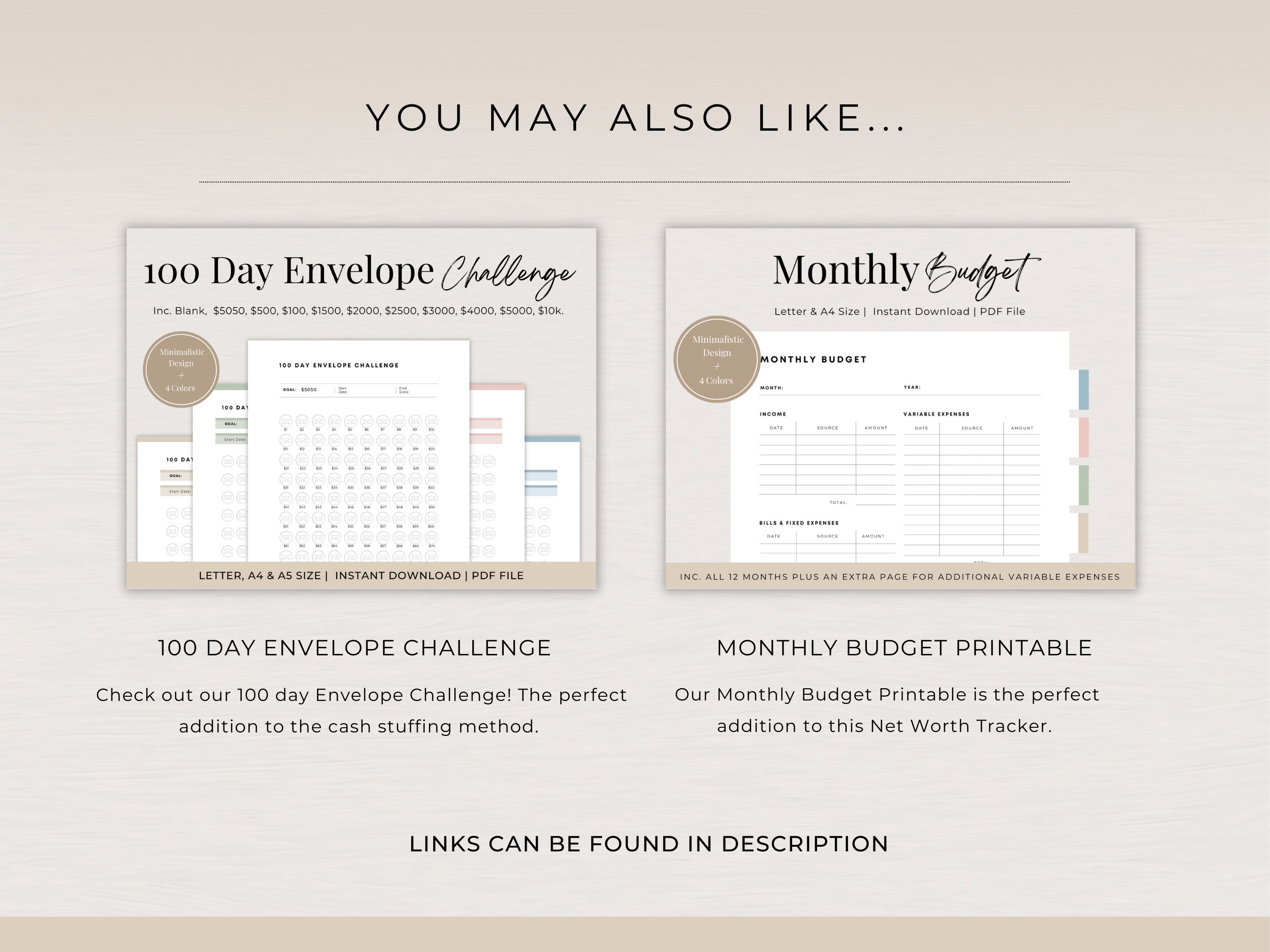 Cash Envelope Inserts, Printable Inserts for Cash Stuffing, Cash ...