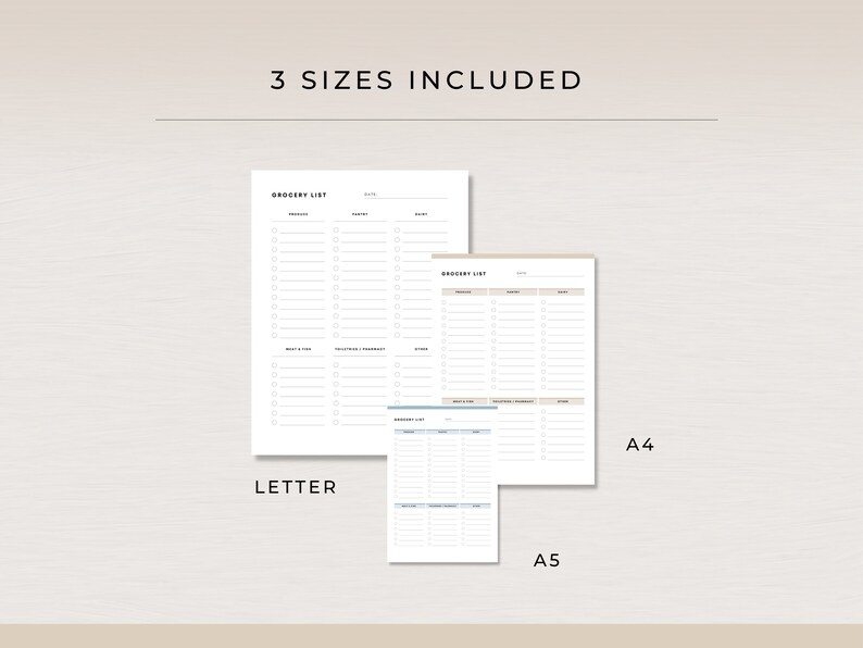 Grocery Shopping List Printable, Food Shopping List Template, Instant ...