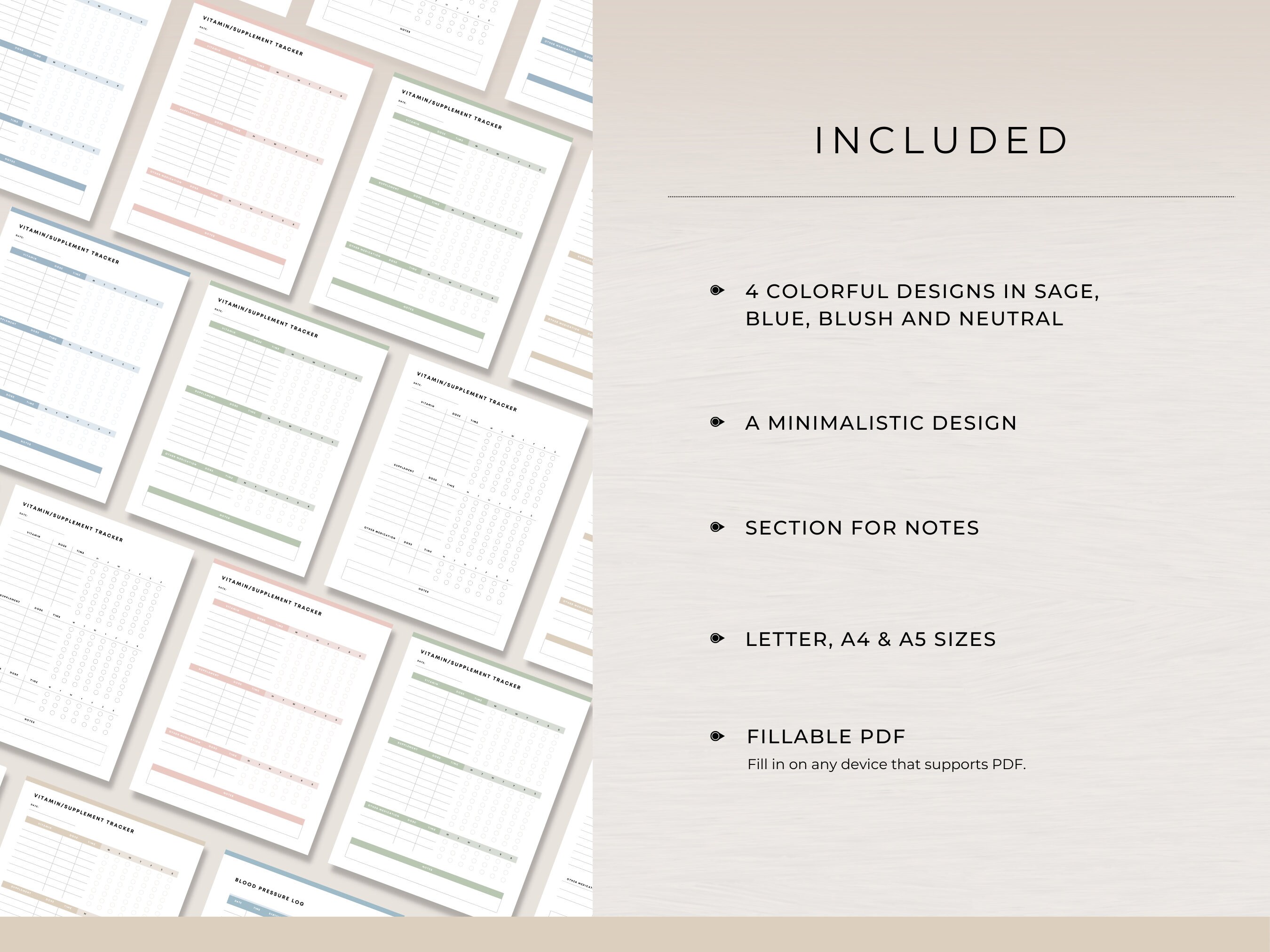 Supplement and Vitamin Tracker Printable, Supplement List, Daily ...