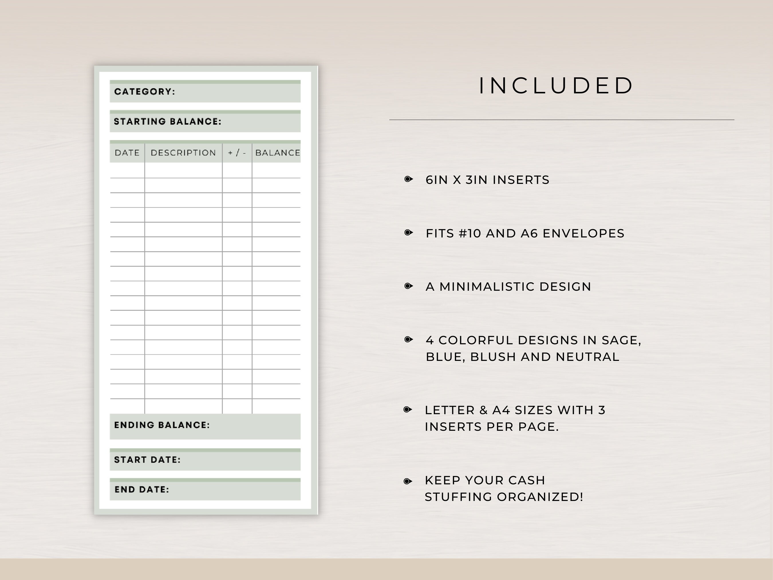 Cash Envelope Inserts, Printable Inserts for Cash Stuffing, Cash ...