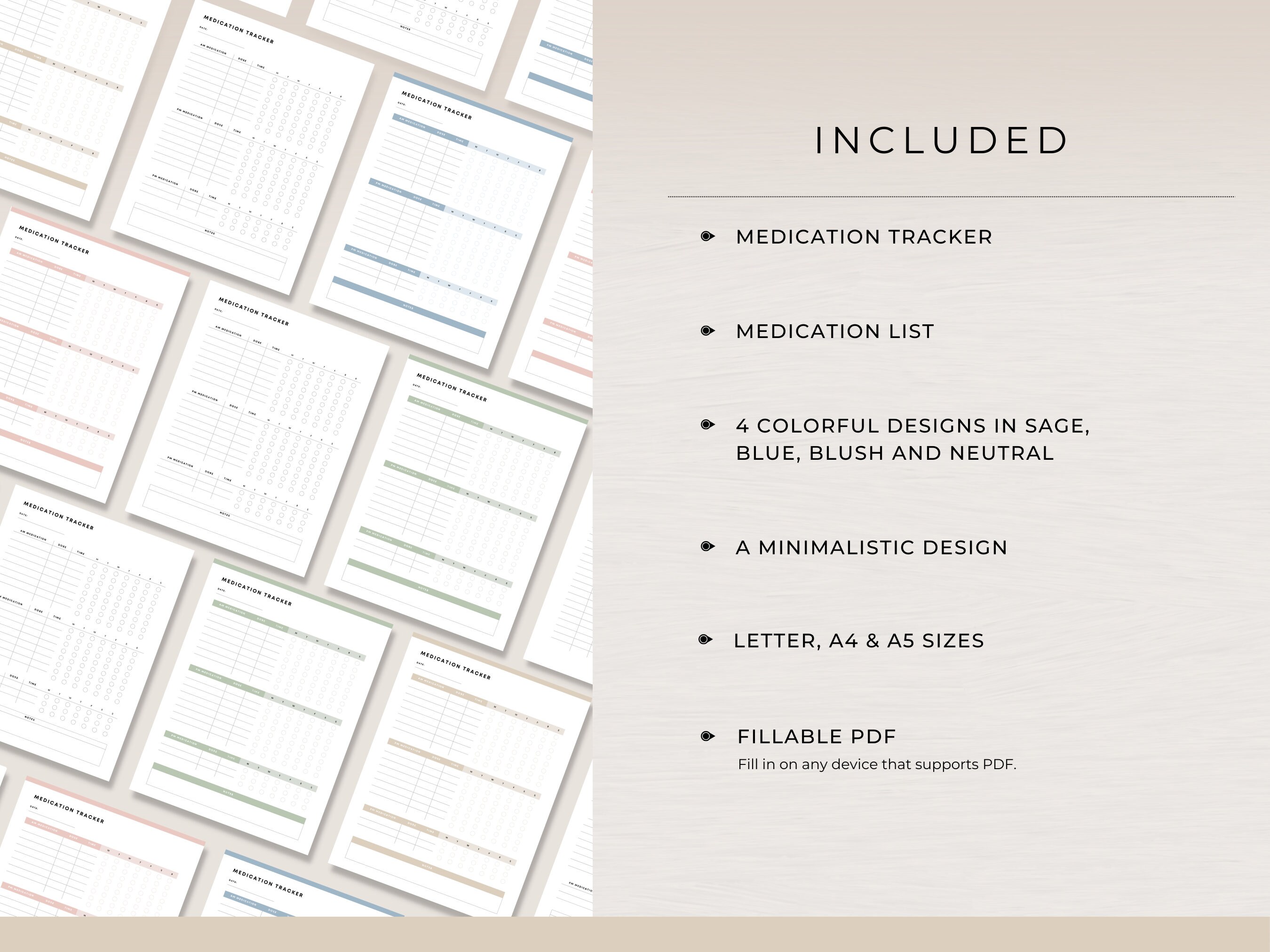 Medication Tracker Printable, Medication List, Daily Medication Log ...
