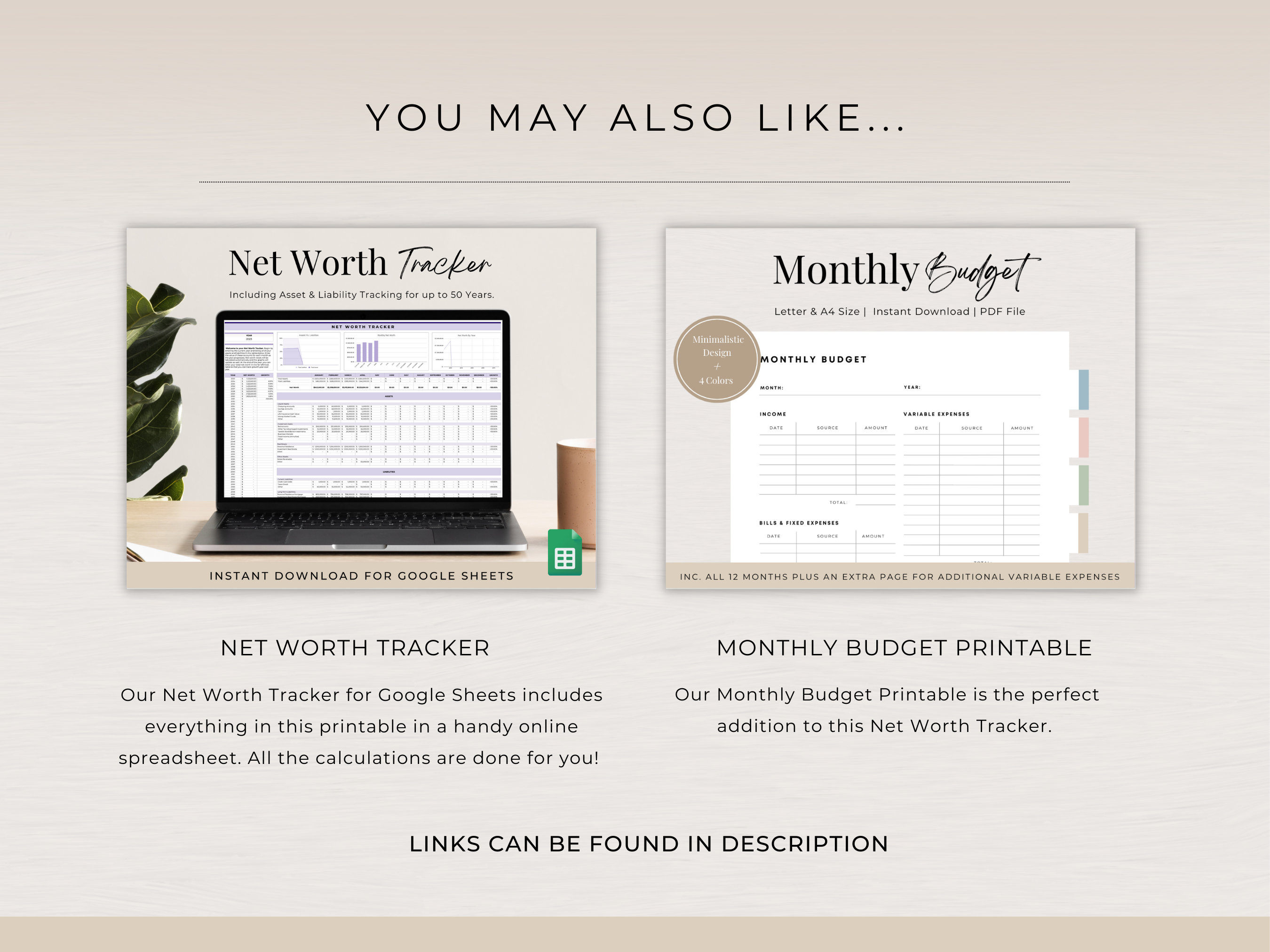 Net Worth Tracker Printable, Print at Home Budget, Budget Planner ...