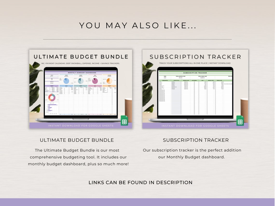 Monthly Budget Spreadsheet, Monthly Financial Planner, Budget Planner ...
