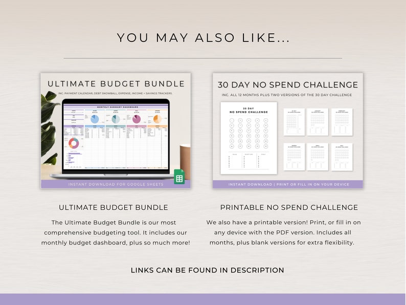 30 Day No Spend Challenge Spreadsheet for Google Sheets, Money ...