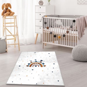 Personalizable Scandinavian Boho Kids Rug Nursery Rug - Etsy