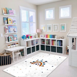 Personalizable Scandinavian Boho Kids Rug Nursery Rug - Etsy