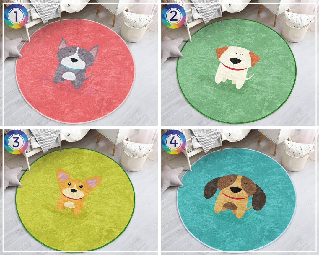 Animal Dog Rugs Kids Room Carpet Colorful Cute Dogs Digital - Etsy