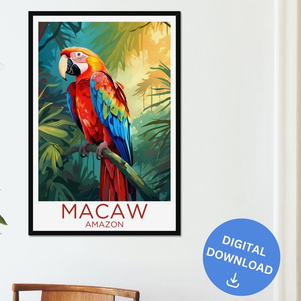 Macaw Poster - Etsy