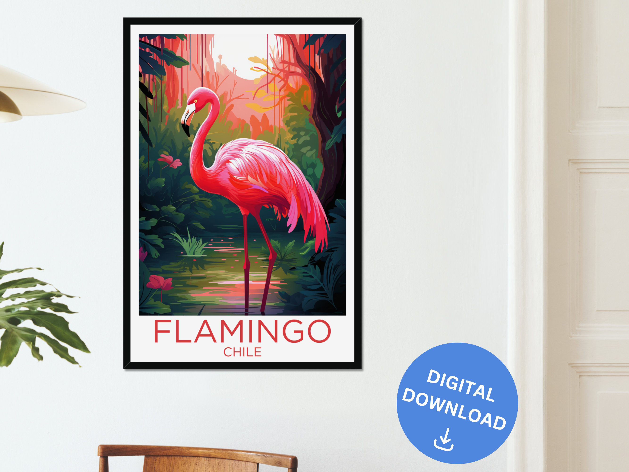 Flamingo Animal Digital Download Wall Art Bird Lake Zookeeper Poster ...