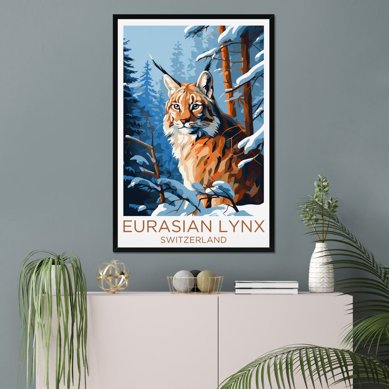 Eurasian Lynx Animal Digital Download Wall Art Cat Woods Poster Home ...