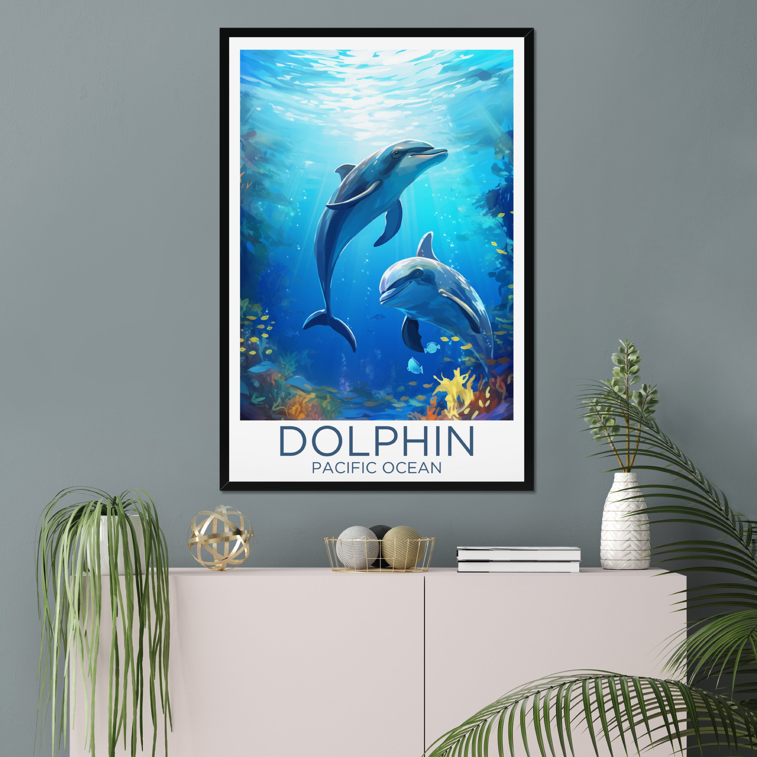 Dolphin Animal Digital Download Wall Art Fish Ocean Poster Home Decor ...