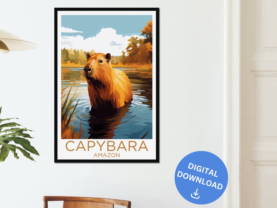 Capybara Animal Digital Download Wall Art Rodent Jungle Poster Home ...