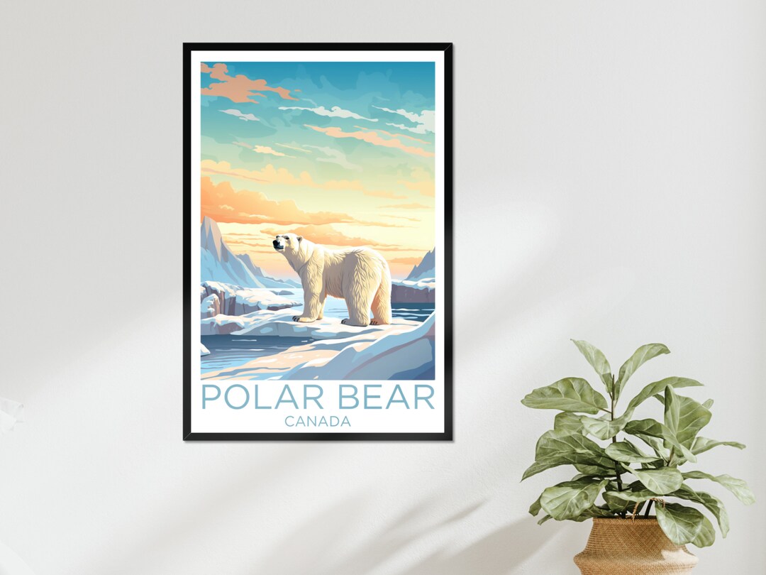 Polar Bear Animal Wall Art Bear Artic Tundra Poster Home Decor ...