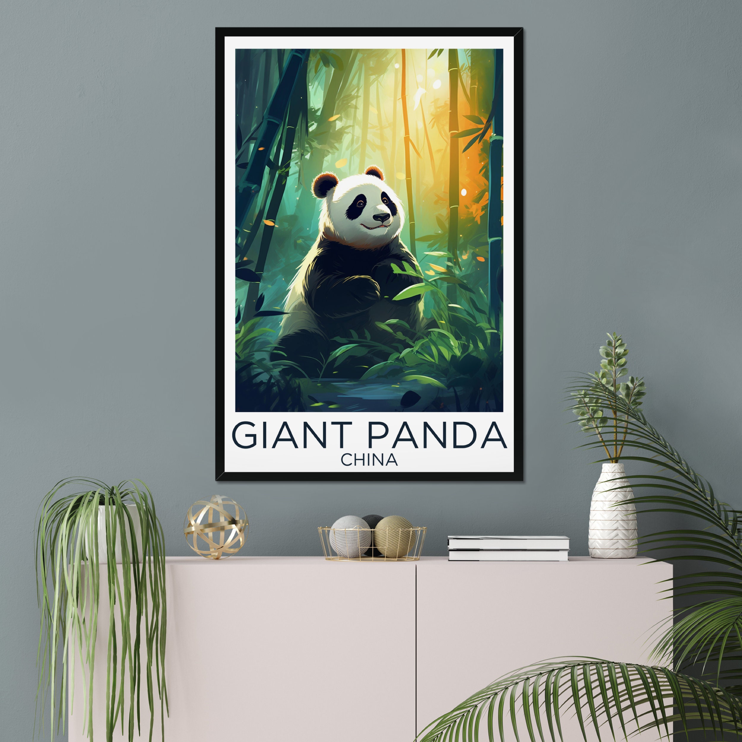 Giant Panda Animal Digital Download Wall Art Bamboo Jungle Poster Home ...