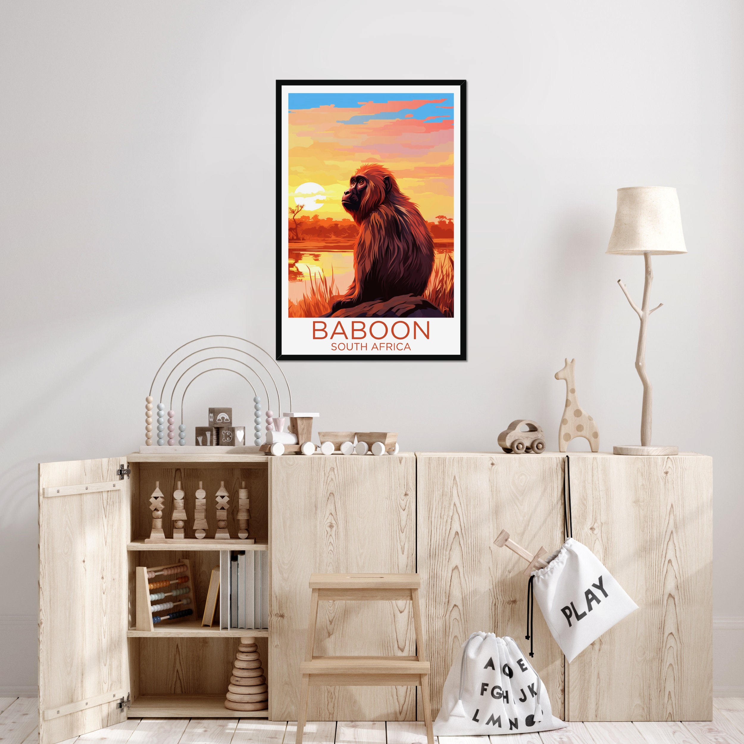 Baboon Animal Digital Download Wall Art Monkey Tanzania Poster Home ...