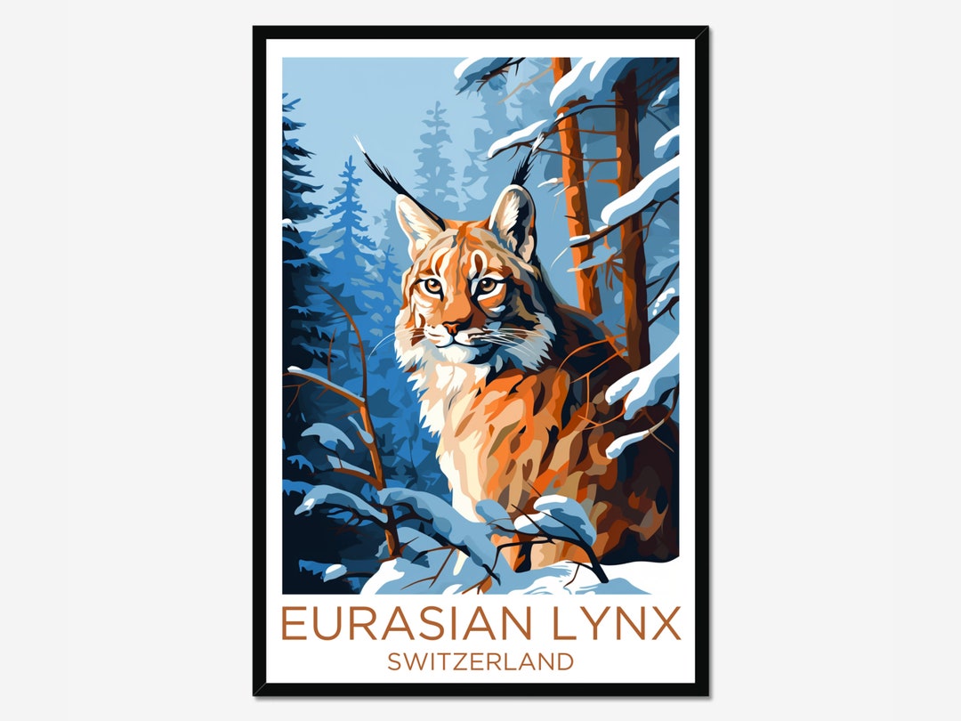 Lynx Animal Wall Art Cat Forest Poster Home Decor Animal Lover Wall ...