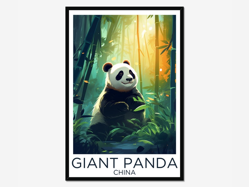 Giant Panda Animal Digital Download Wall Art Bamboo Jungle Poster Home ...