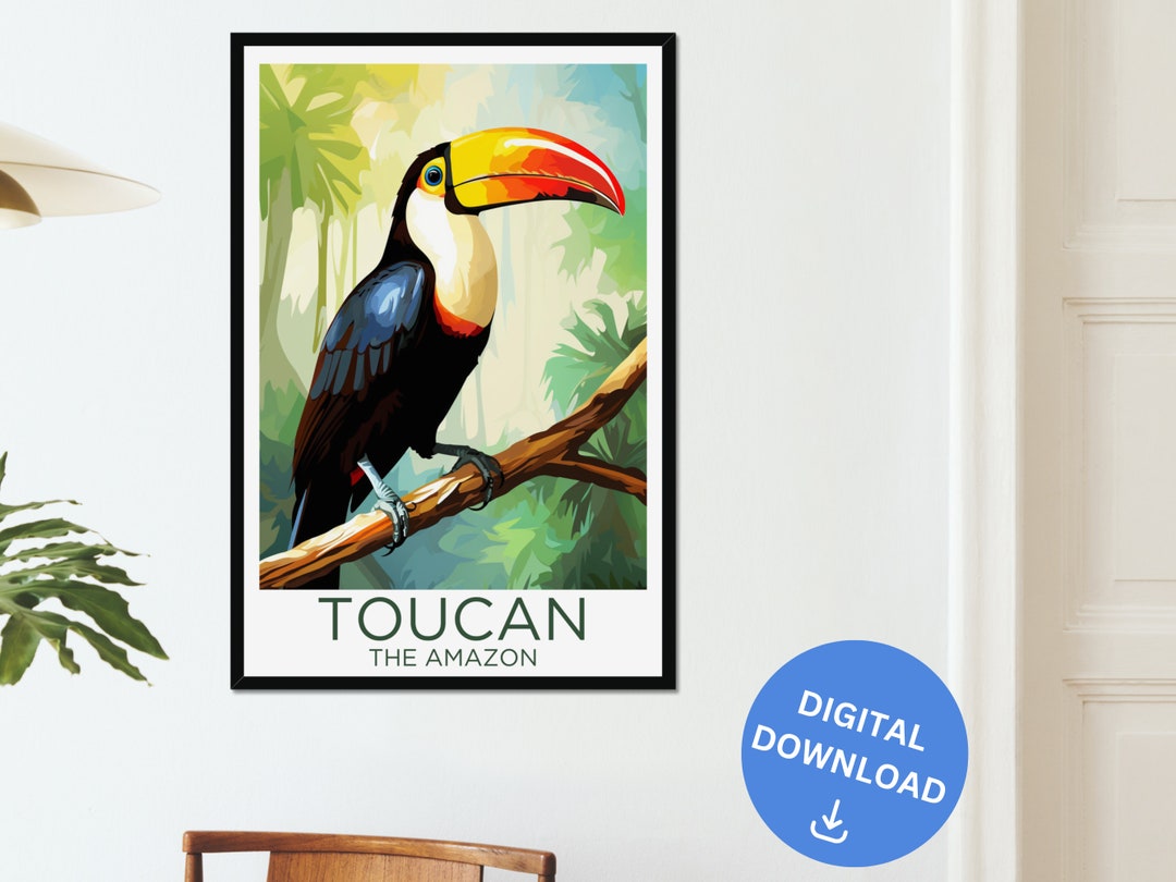 Toucan Animal Digital Download Wall Art Bird Jungle Poster Home Decor ...