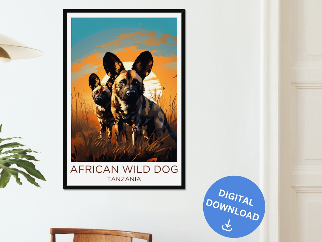 African Wild Dog Animal Digital Download Wall Art Zookeeper Africa ...