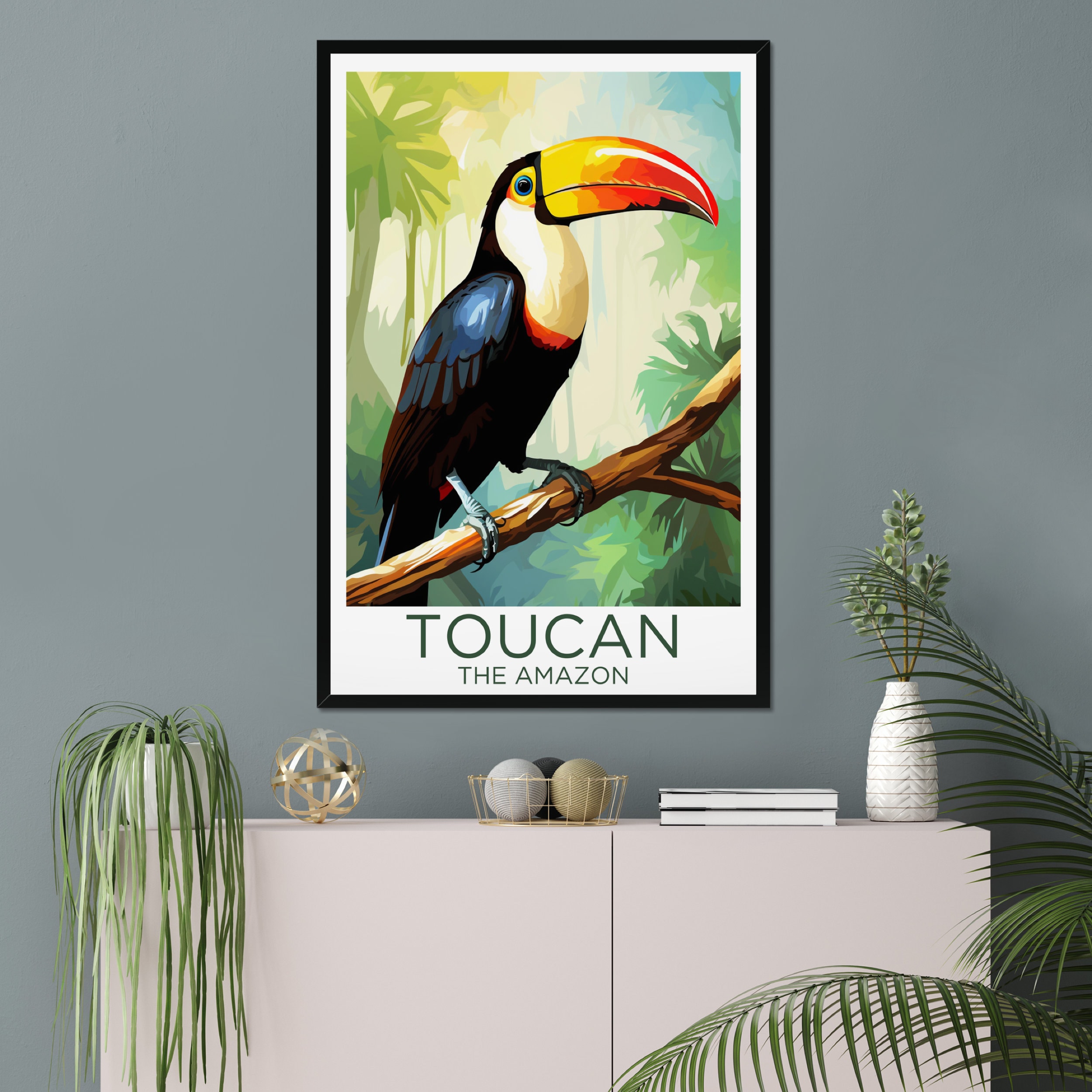 Toucan Animal Digital Download Wall Art Bird Jungle Poster Home Decor ...