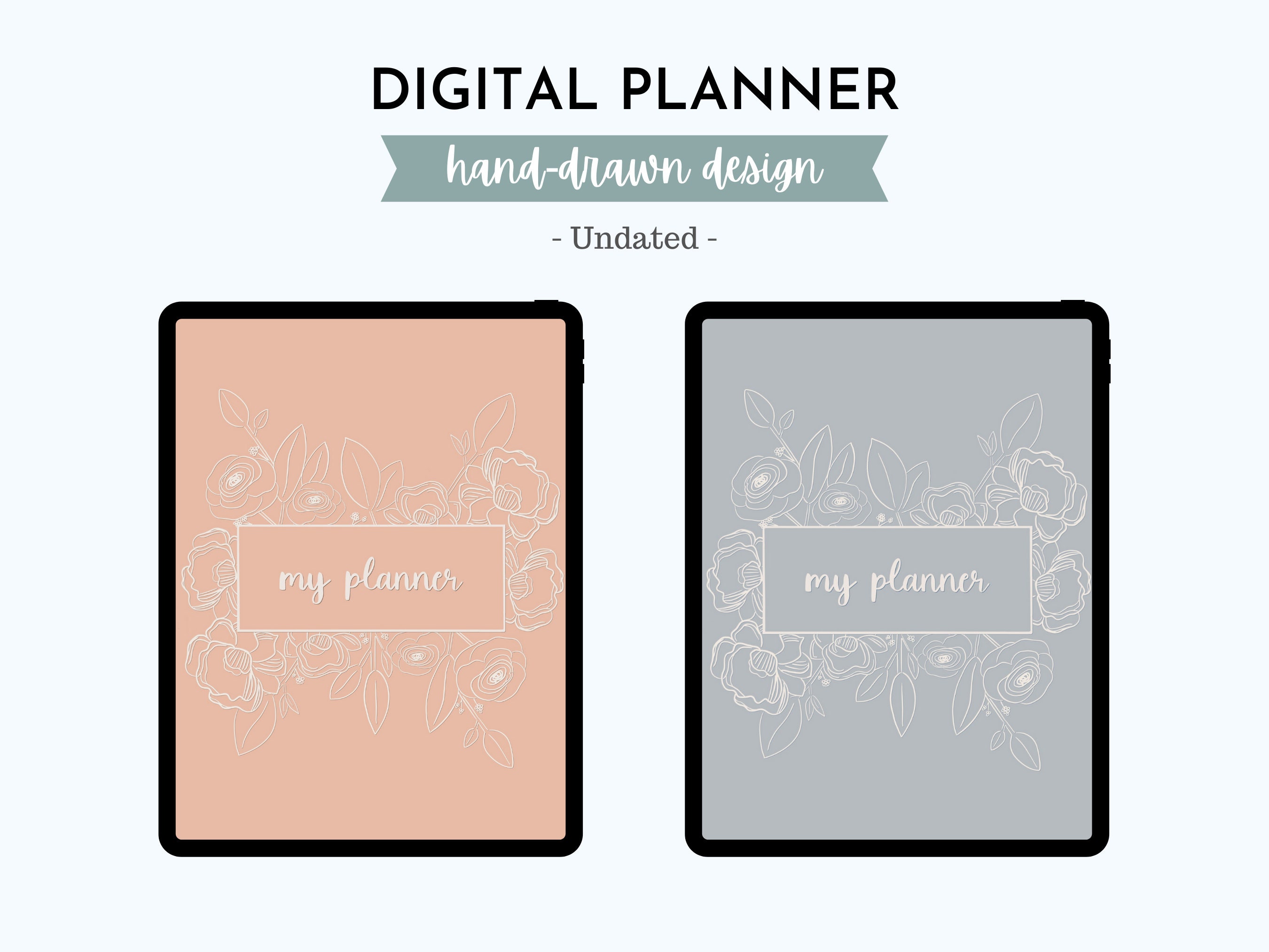 Digital Planner Floral Design Flower Design Goodnotes - Etsy