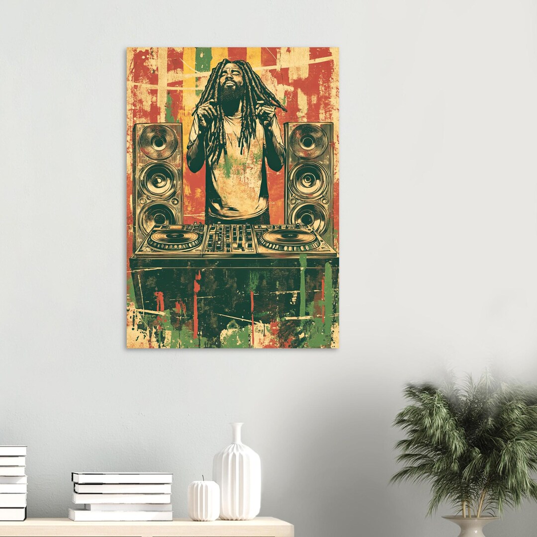 Reggae DJ Premium Poster - Vintage Sound Wall Picture, Rasta Art, Dub ...