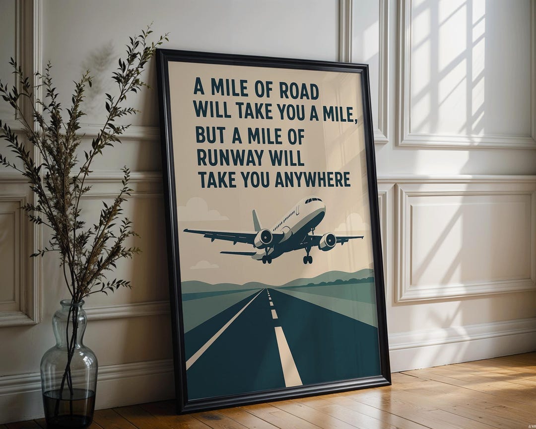 Aviation Poster Wall Art – Airplane Quote Art Print Motivation Travel ...