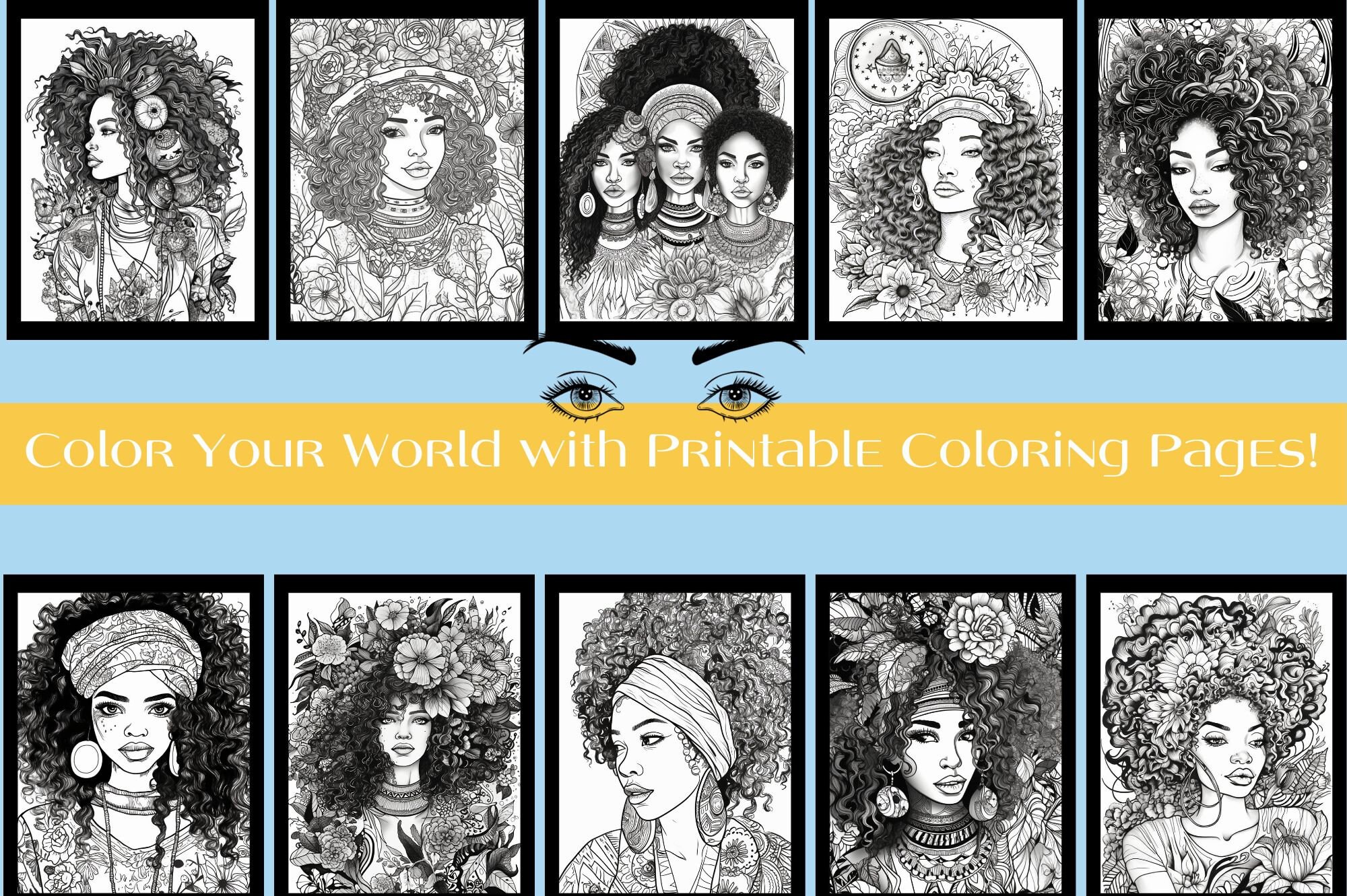 140+beautiful Black Women Coloring Pages/coloring Book/digital Download ...