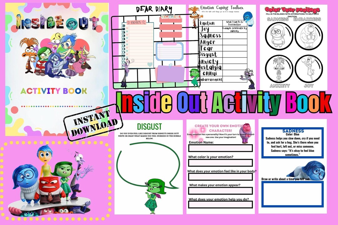 Inside Out Workbook/activity Book for Kids - Etsy