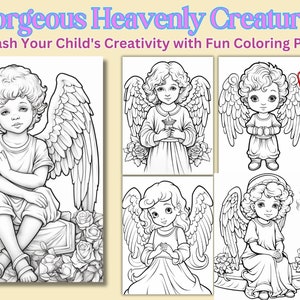 70 Beautiful Angels Coloring Book Pages - Etsy
