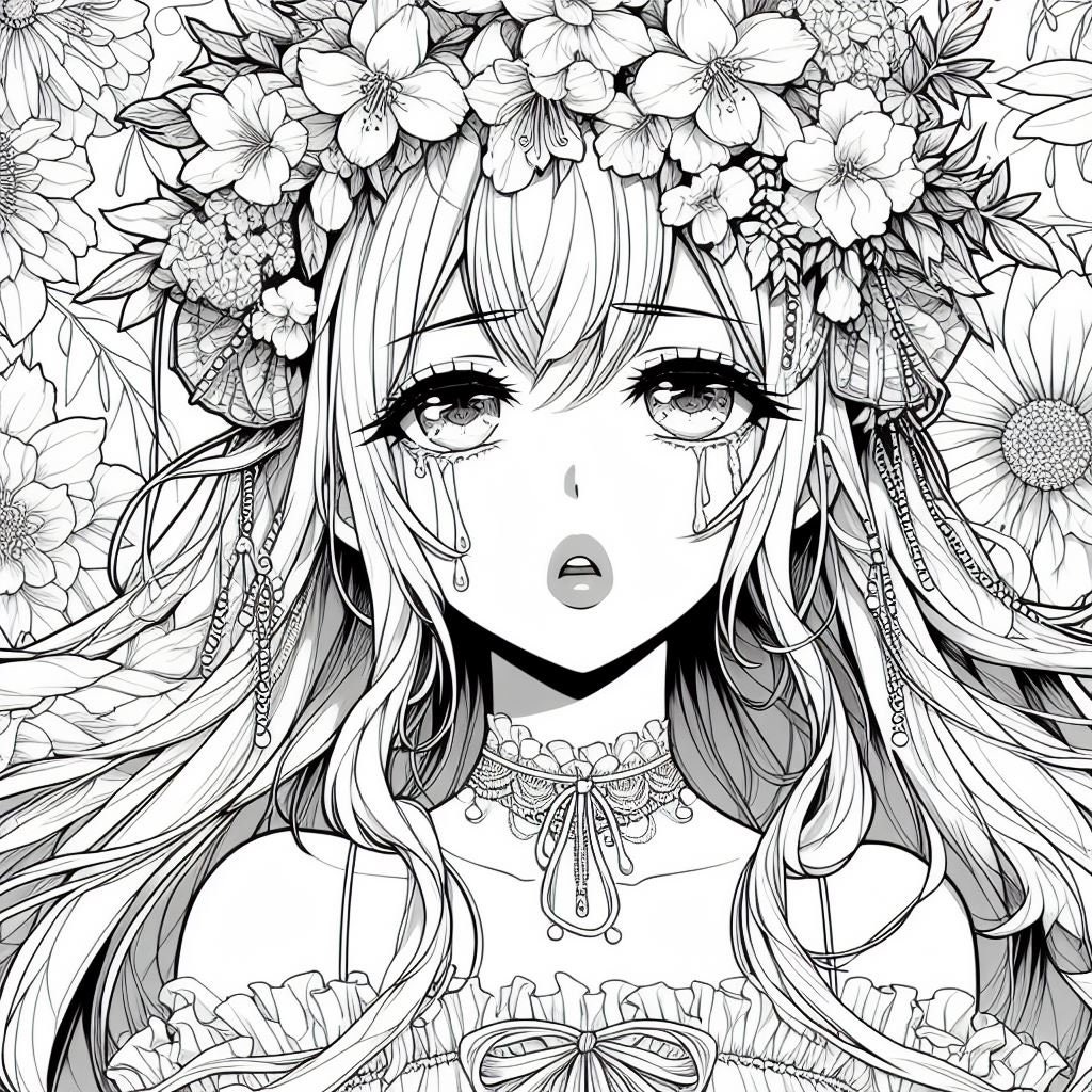 Enchanting Anime Girls Coloring Pages - Etsy