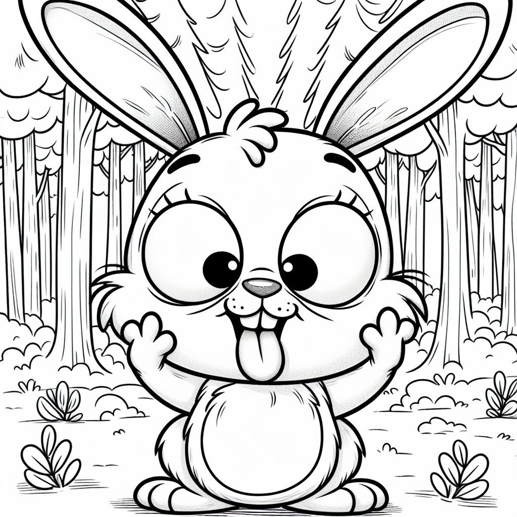 90 Easter Funny Bunny Coloring Pages for Kids/grayscale Pages With ...