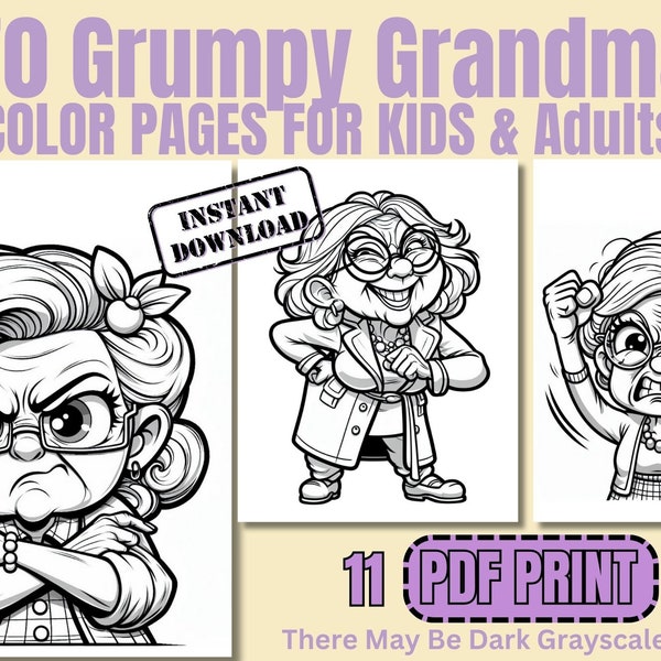 Grumpy Coloring Pages - Etsy