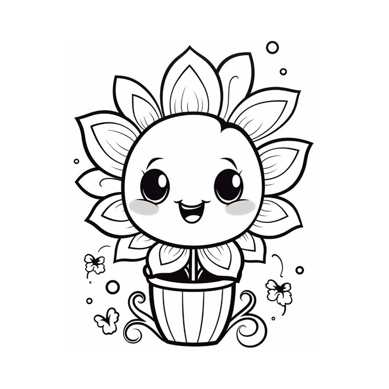 50 Kawaii Coloring Pages for Kids, Adorable ,cute Kawaii Coloring Book ...