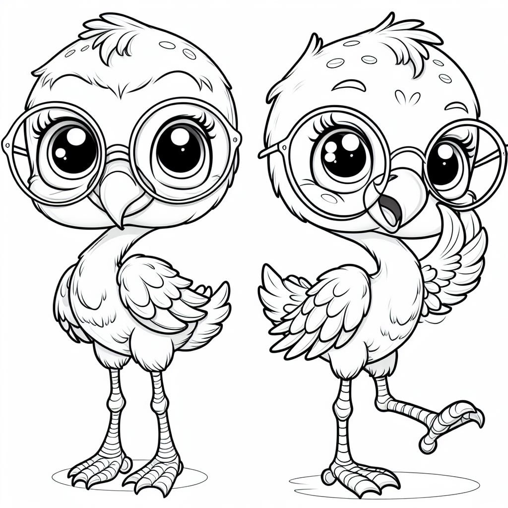 40 Cute Flamingo Coloring Pages for Fun - Etsy
