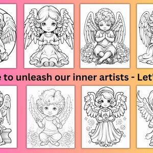 70 Beautiful Angels Coloring Book Pages - Etsy