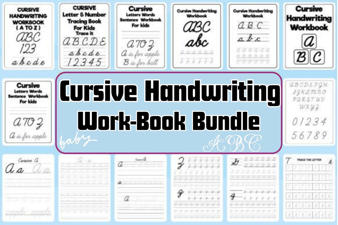 Cursive Handwriting Workbook Bundle - Etsy