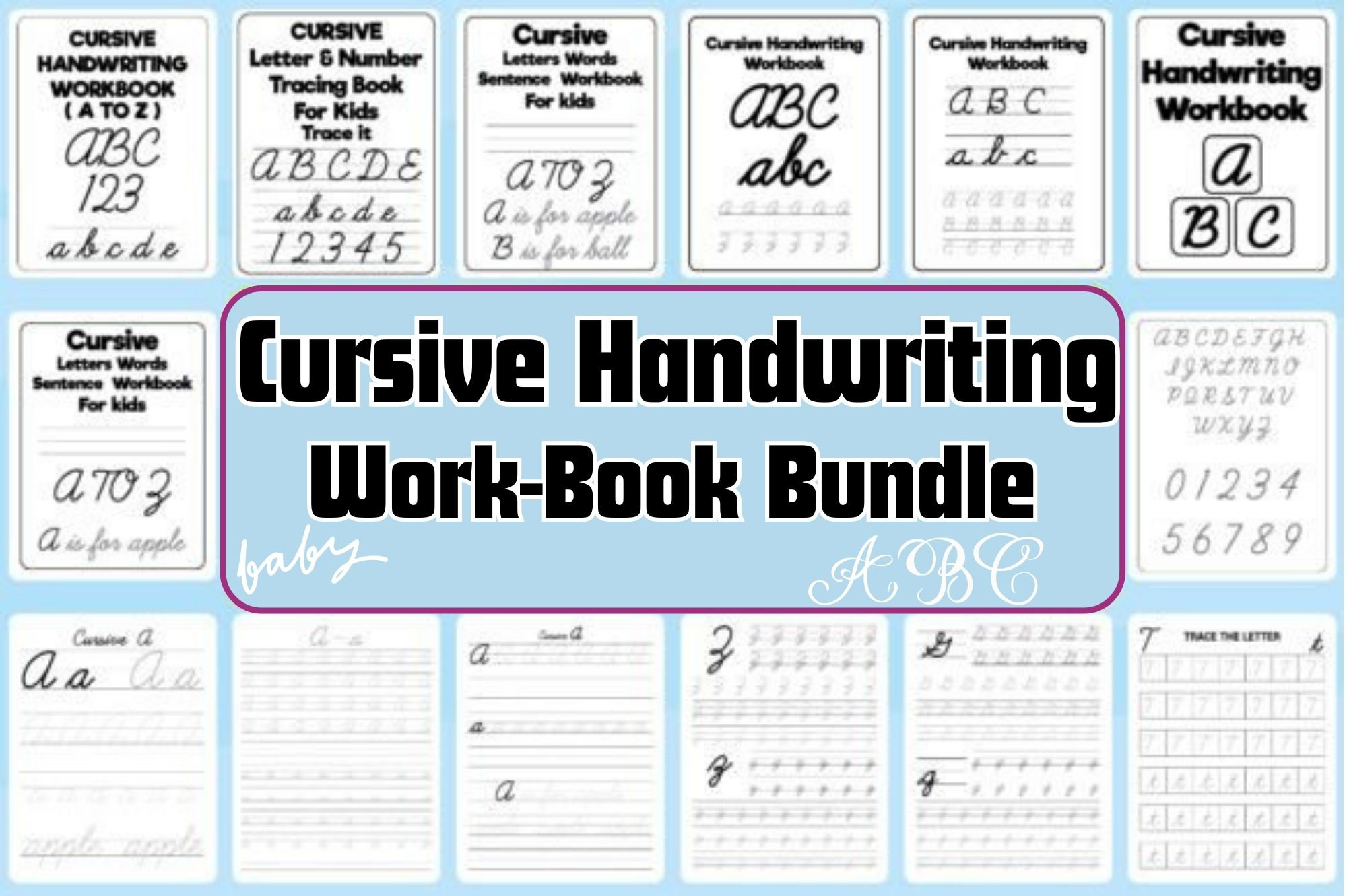 Cursive Handwriting Workbook Bundle - Etsy