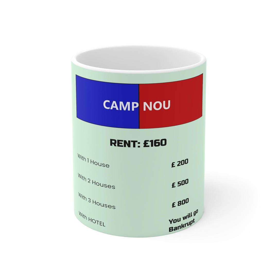 Camp Nou Monopoly Mug - Etsy