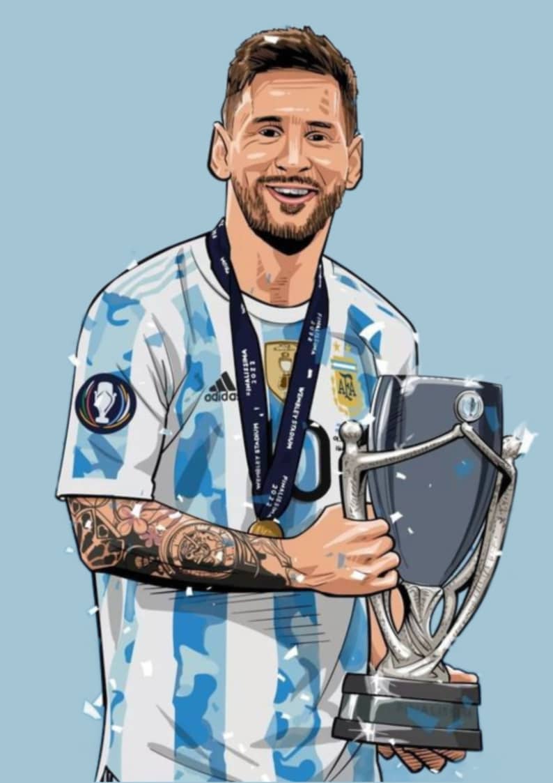 Lionel Messi Argentina Super Cup Print. Comes in A4/A5. PDF, JPG and ...