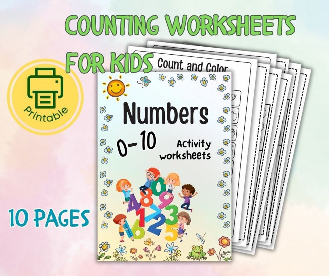 Numbers Book, Preschool Binder, Kids Activity Book, Coloring Pages ...