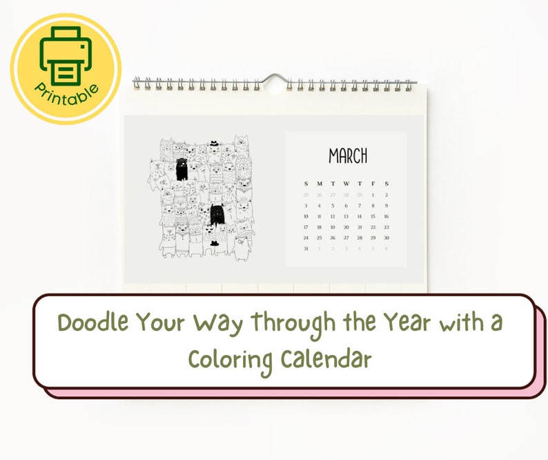 2024 Funny Calendar With Doodle Pictures Yearly Planner - Etsy Australia