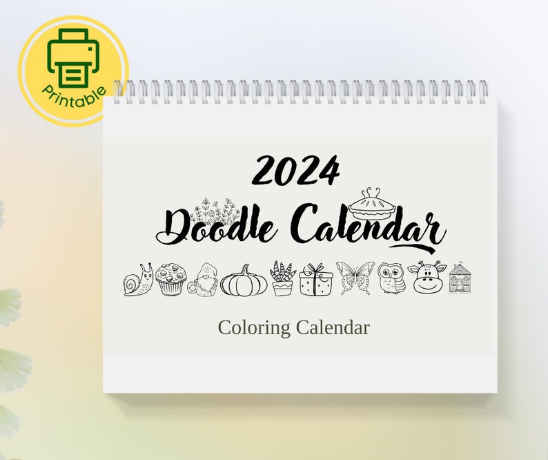 2024 Funny Calendar With Doodle Pictures Yearly Planner - Etsy Australia