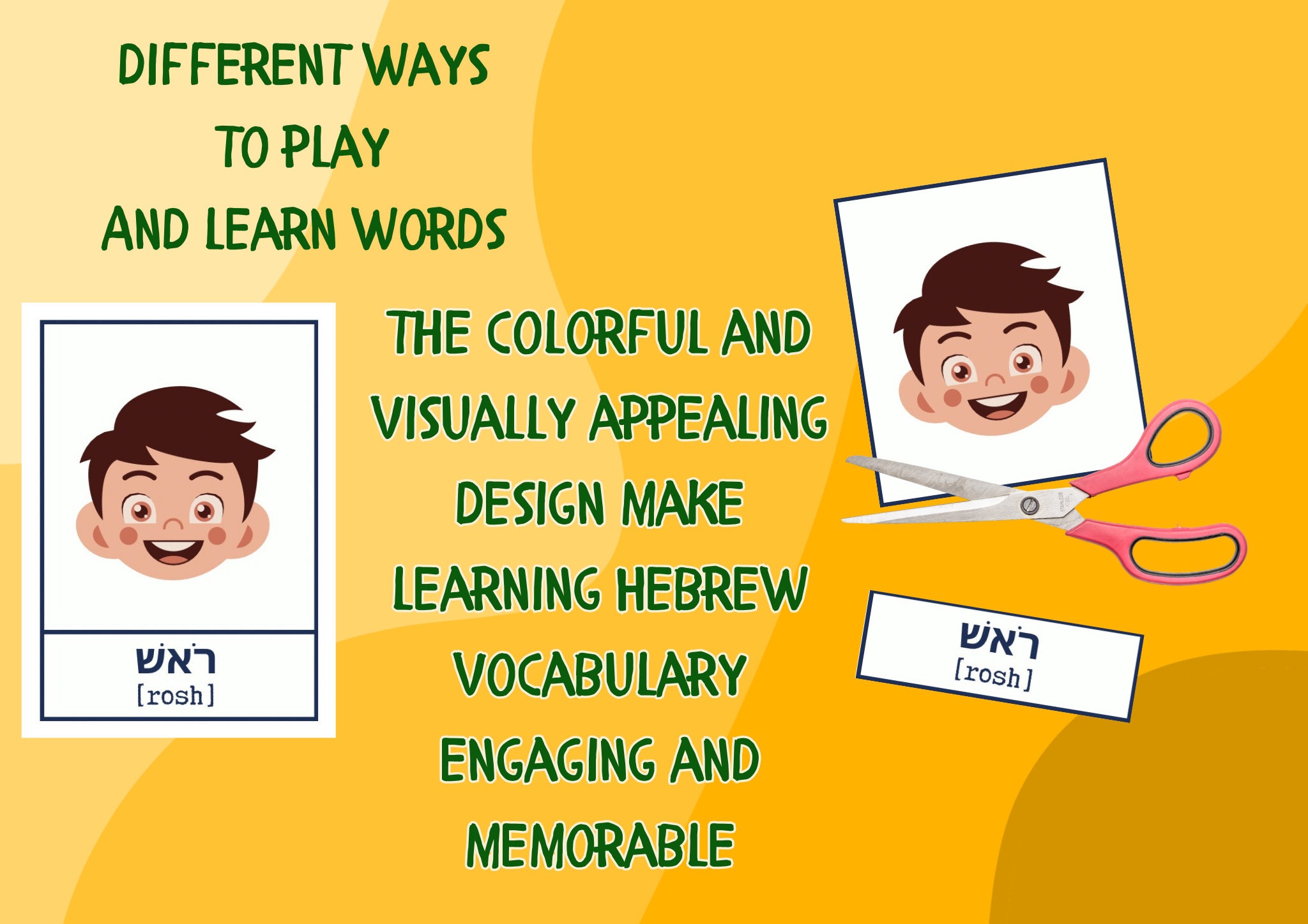 Hebrew Body Parts Flashcards: English-hebrew Learning (digital Download ...