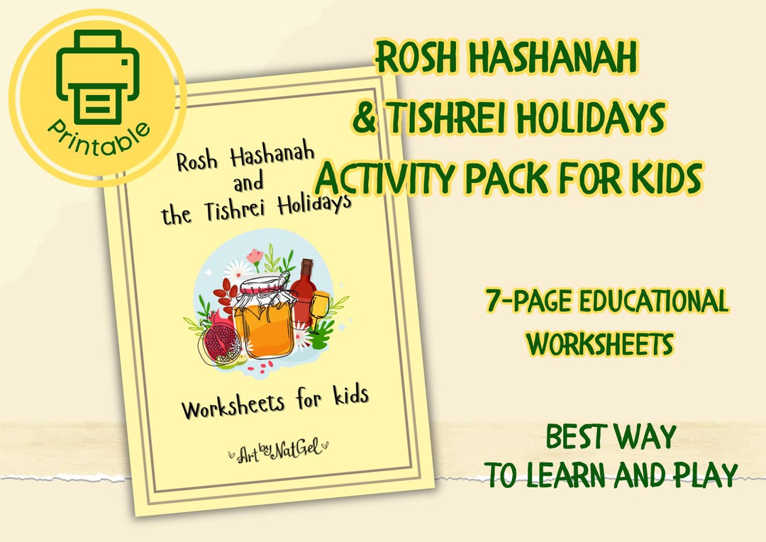 Rosh Hashanah and Tishrei Holidays Activity Pack for Kids | 7-page ...