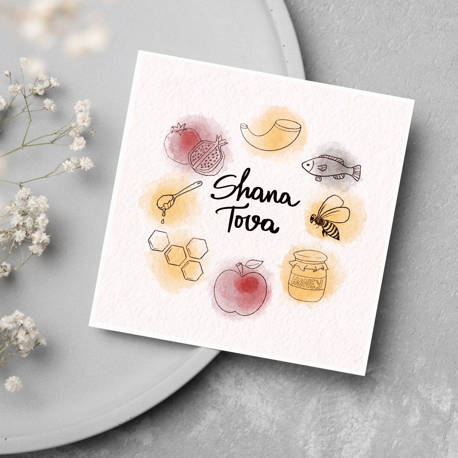 Printable Card, Rosh Hashana Card, Digital Card, Instant Download ...