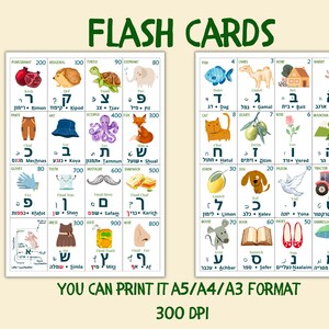 Digital Download Hebrew Letters Poster, Aleph Bet Pictures, Alphabet ...