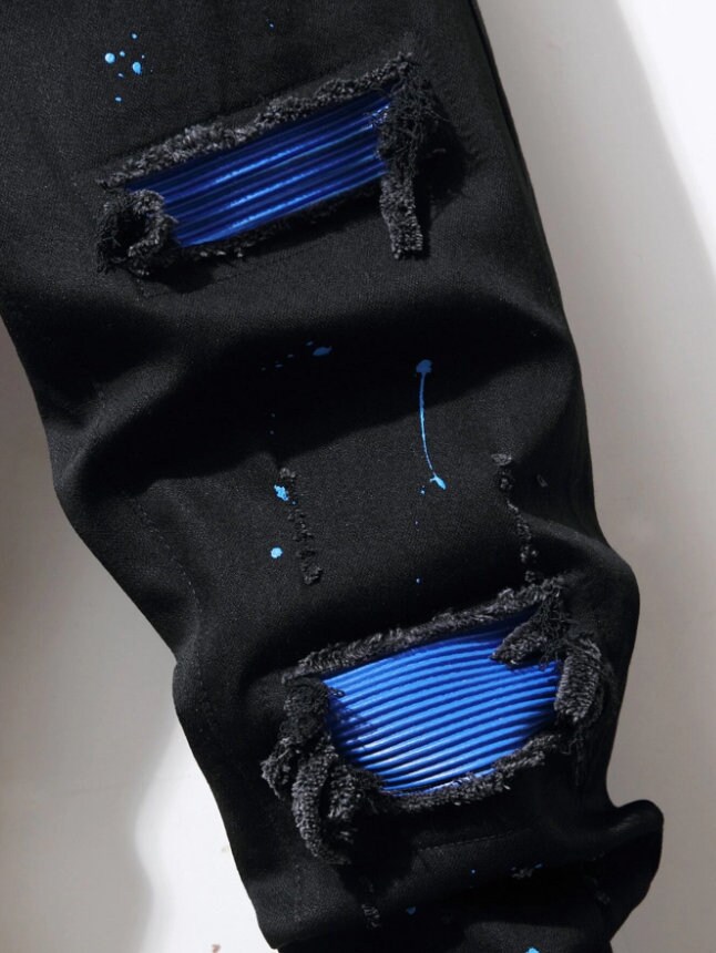 Men Splash Ink Paint Splash Ripped Skinny Jeans Mnml Amiri - Etsy Canada